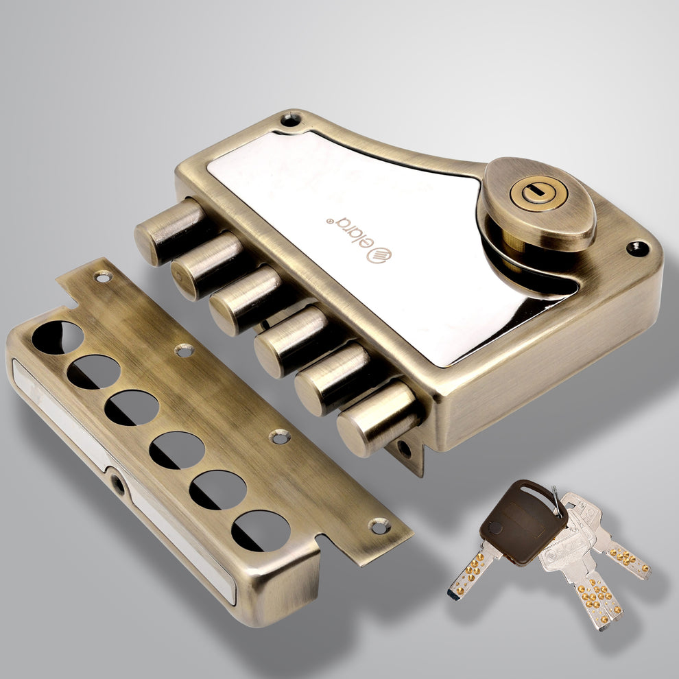 Elara Deadbolt Hexabolt 2CK Door Lock for Main Door, Deadbolt, Rim Lat ...