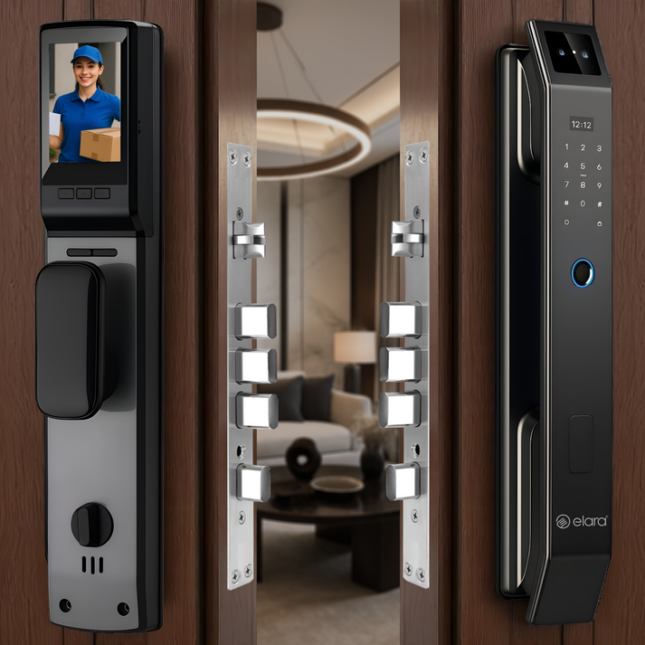 Elara Apex Lite Smart Door Lock, HD Display, Camera, Fingerprint, RFID ...